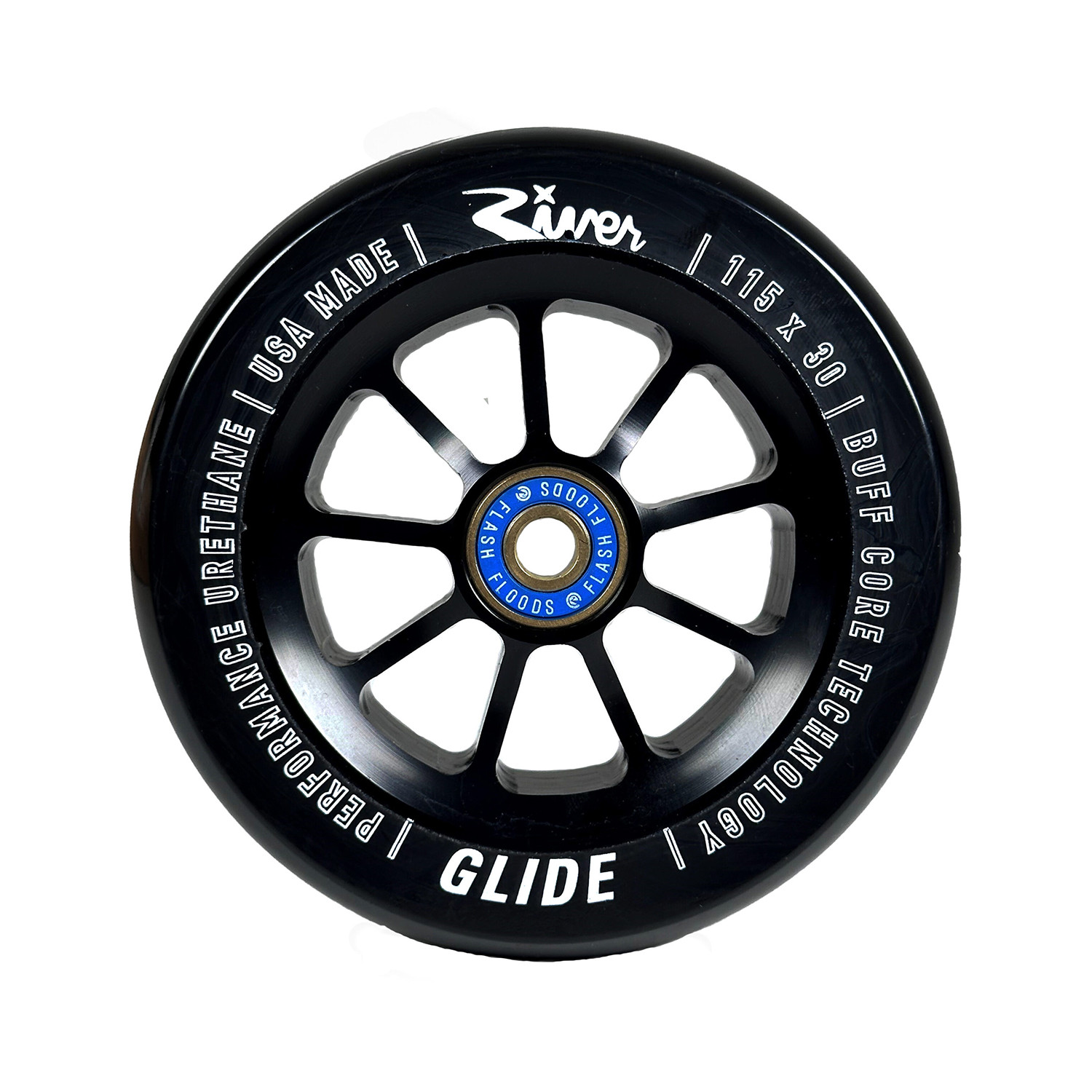 River Wheel Co - "Shadow" Glide 115 x 30mm Wheels (Black on Black ...